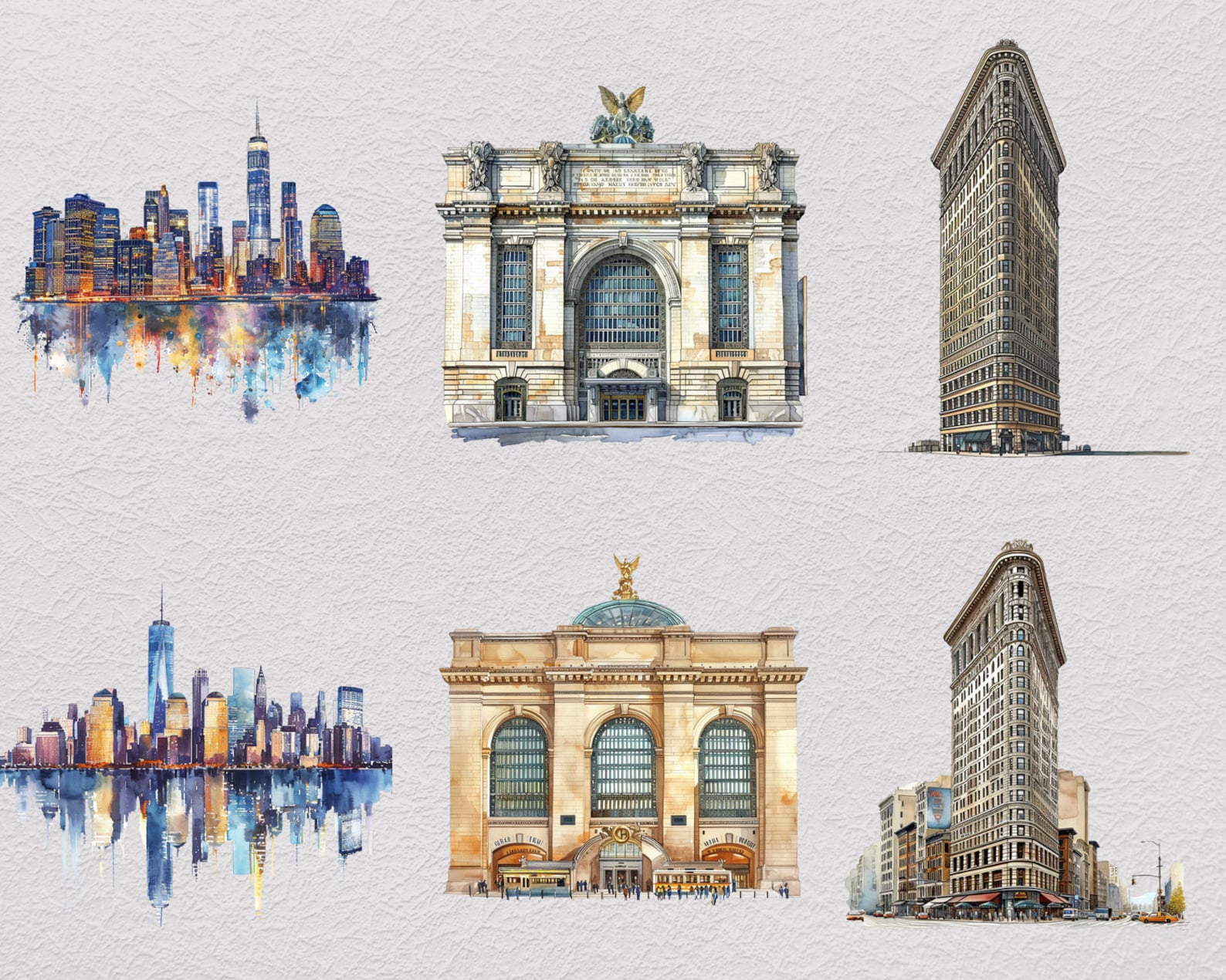 74 New York Clipart, Watercolour City Clipart Bundle, New York City ...