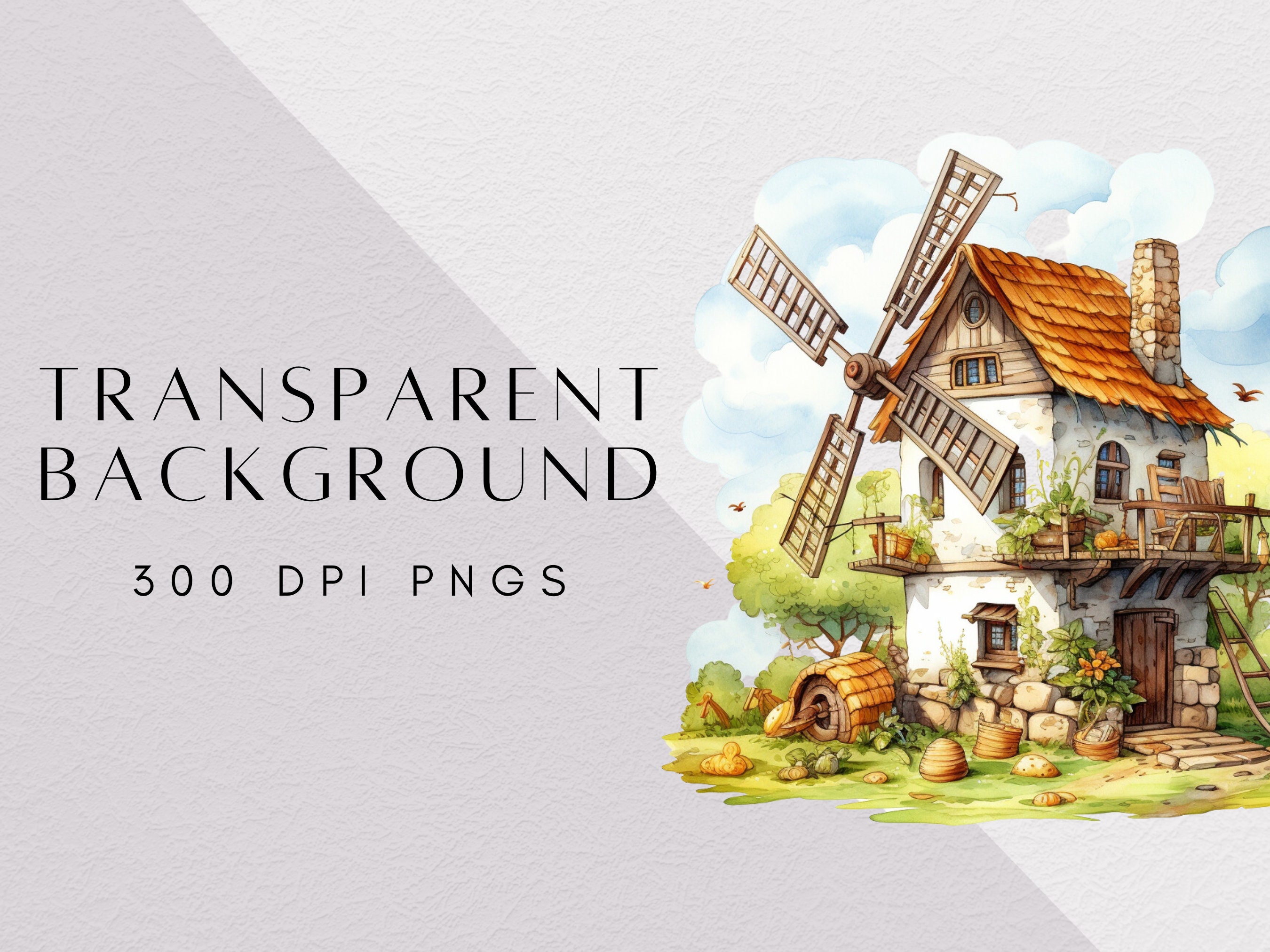 24 Farm Windmills Clipart PNG Sublimation Bundle Transparent - Etsy