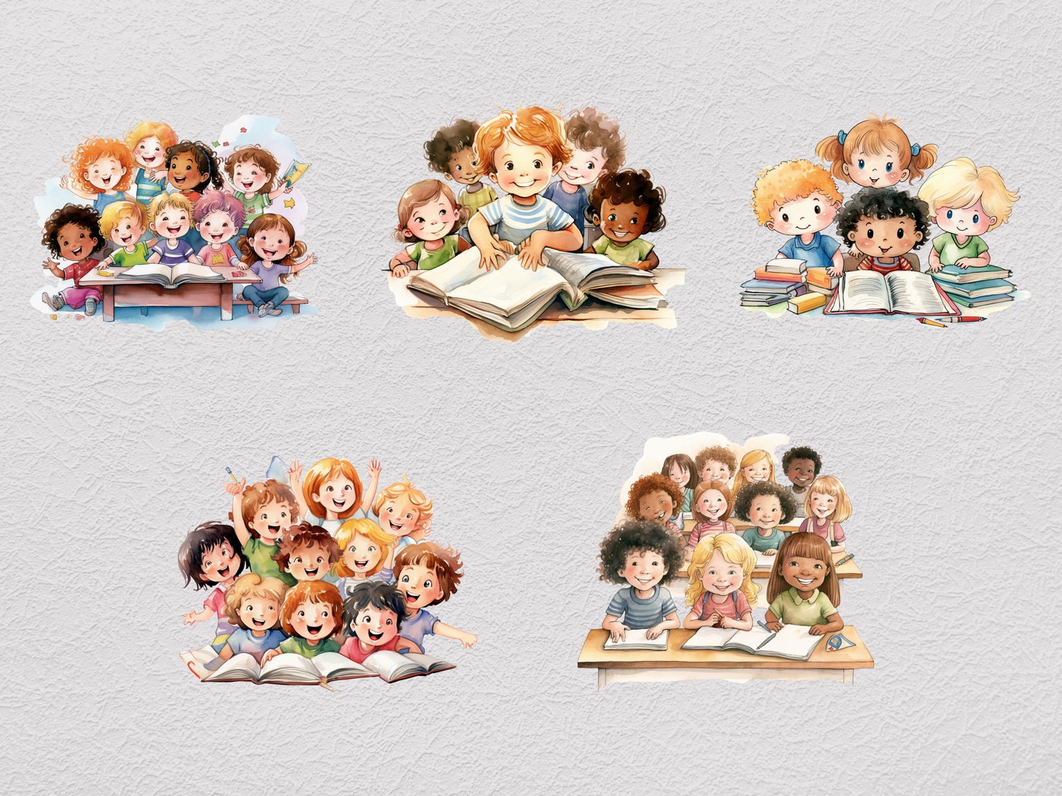 Classroom Happiness Clipart, School Clipart PNG Bundle, Transparent ...