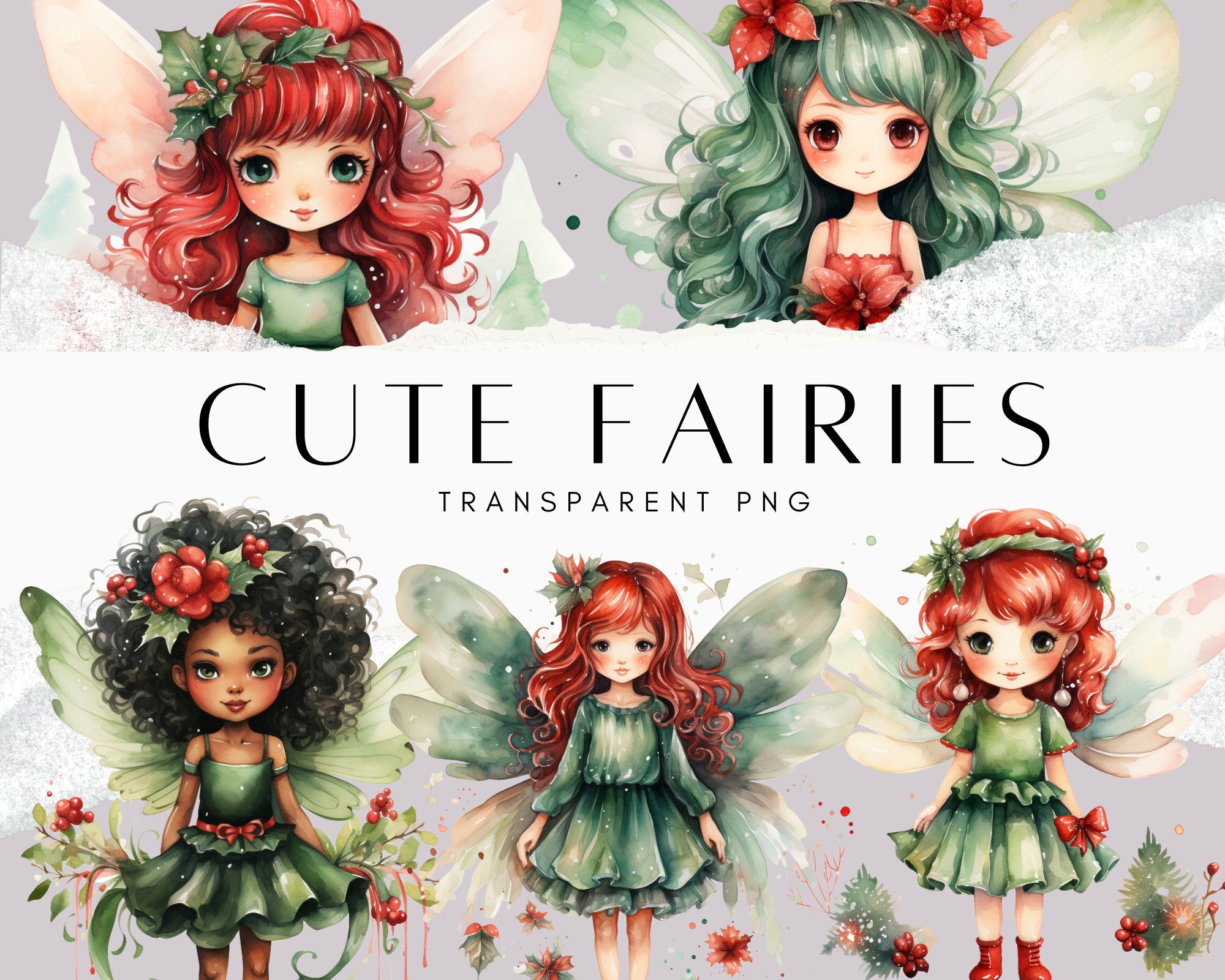29 Cute Fairies Clip Art, Fairy PNG, Halloween Decor, Wall Decor ...