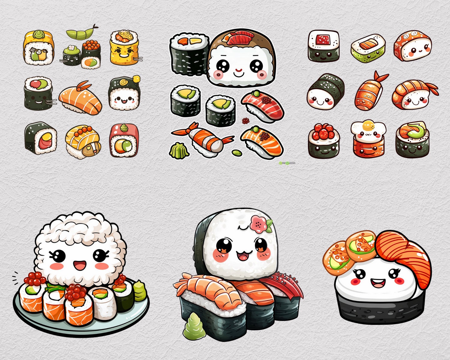 Cute Sushi Clipart PNG, Food Decoration PNG, Japanese Sushi Clip Art ...