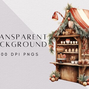 Watercolour Winter Market Clipart Bundle, Christmas Market, Stall ...