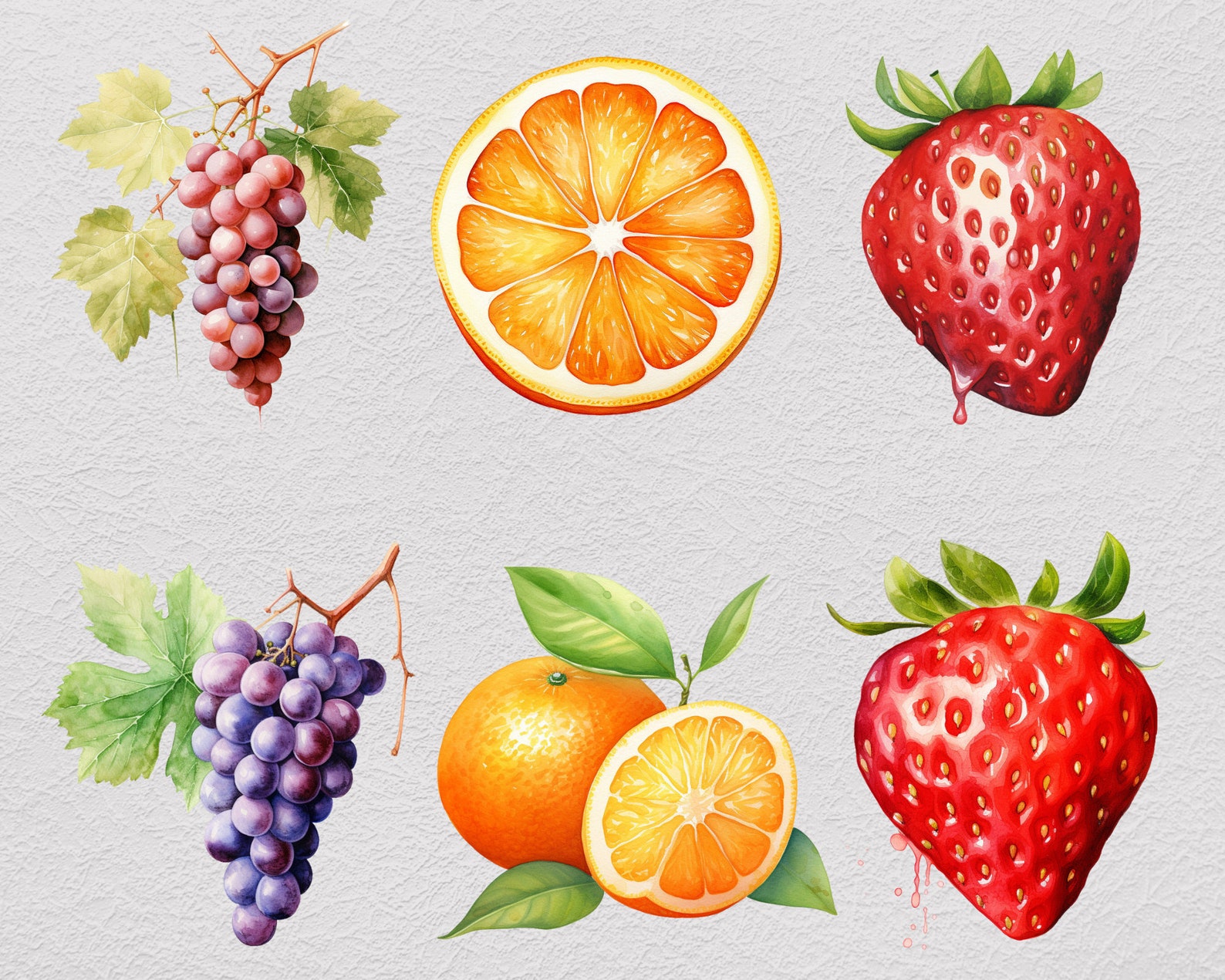 106 Watercolour Fruits Clipart Bundle,m, Fruits Clipart, Papaya, Kiwi ...