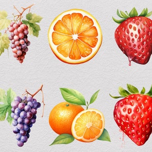 106 Watercolour Fruits Clipart Bundle,m, Fruits Clipart, Papaya, Kiwi ...