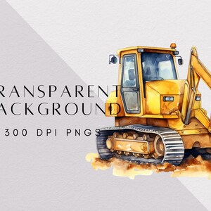 Construction Vehicles Clipart PNG Bundle, Transparent Clip Art for Kids ...