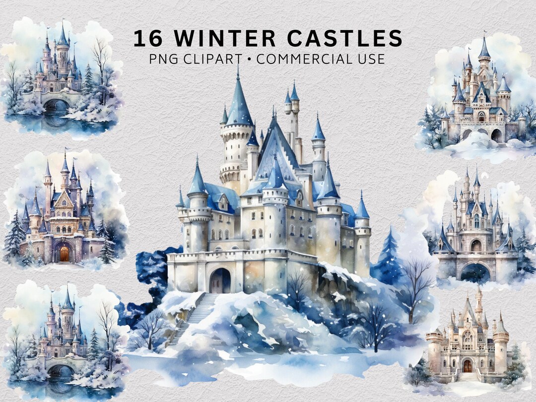 Winter Castles Clipart PNG, Castle PNG, Winter Clip Art, Scrapbook ...