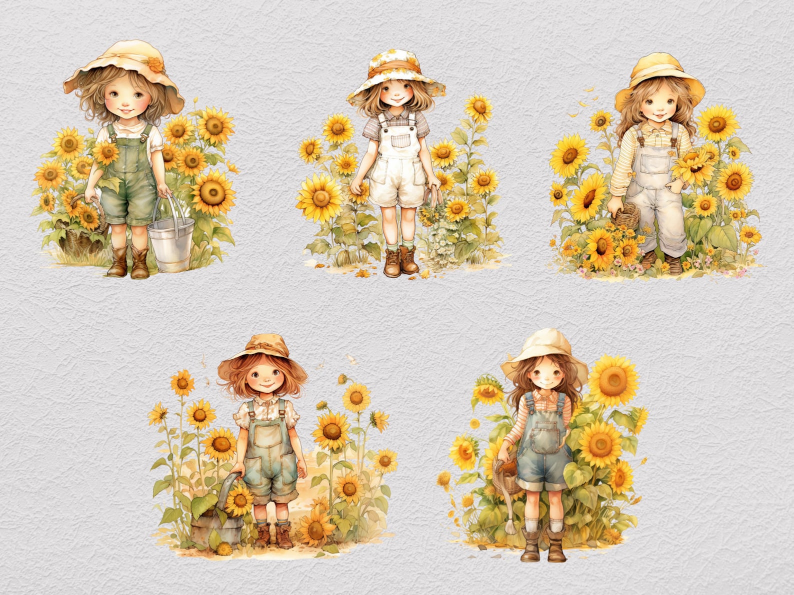 Sunflower Garden Clipart PNG Sublimation Bundle, Sunflower Clipart ...