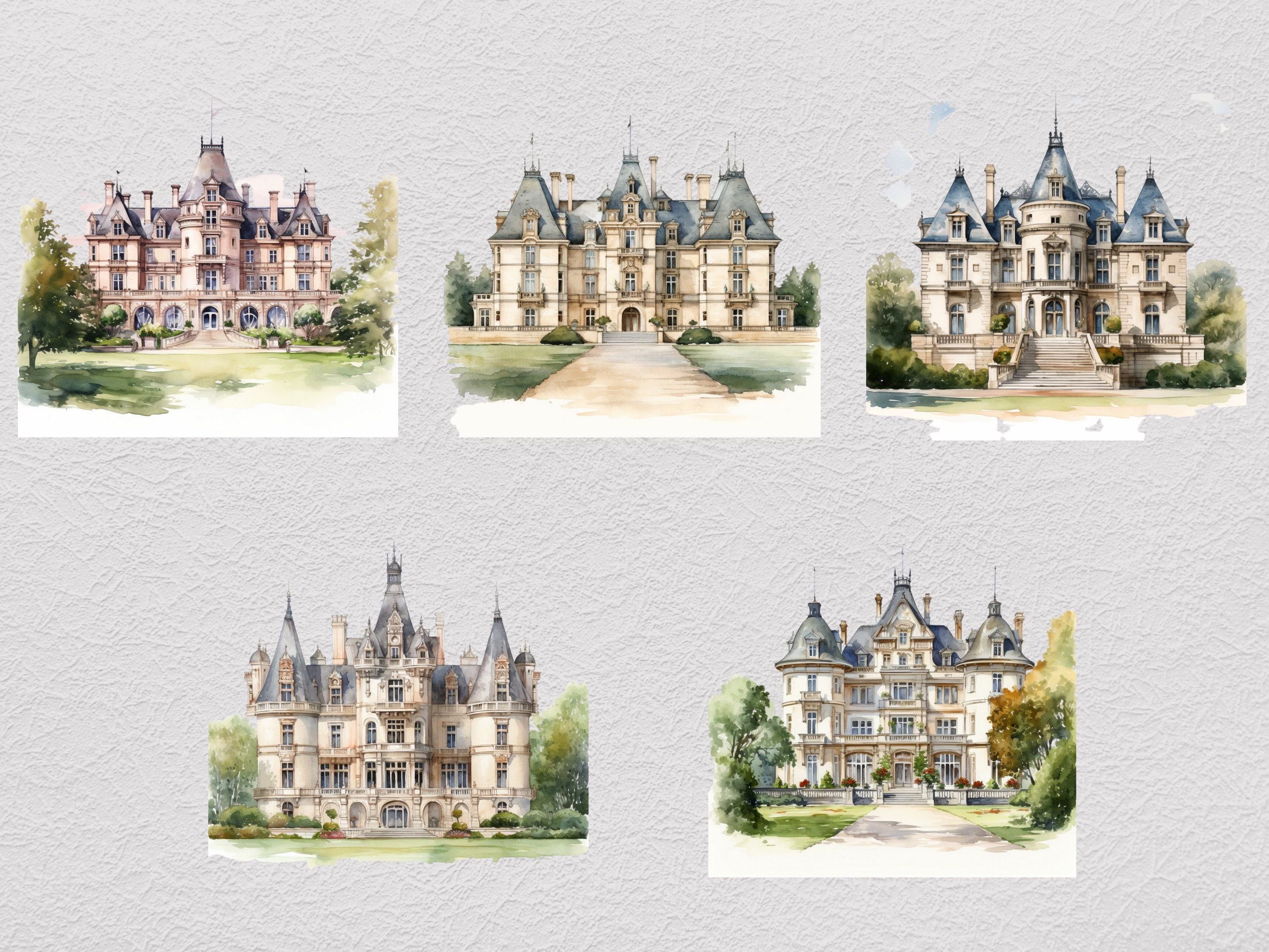 Luxury Chateau Clipart PNG Chateau PNG Architecture Clipart - Etsy