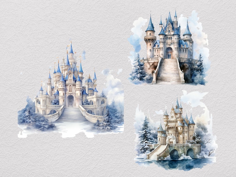 Winter Castles Clipart PNG Castle PNG Winter Clip Art - Etsy