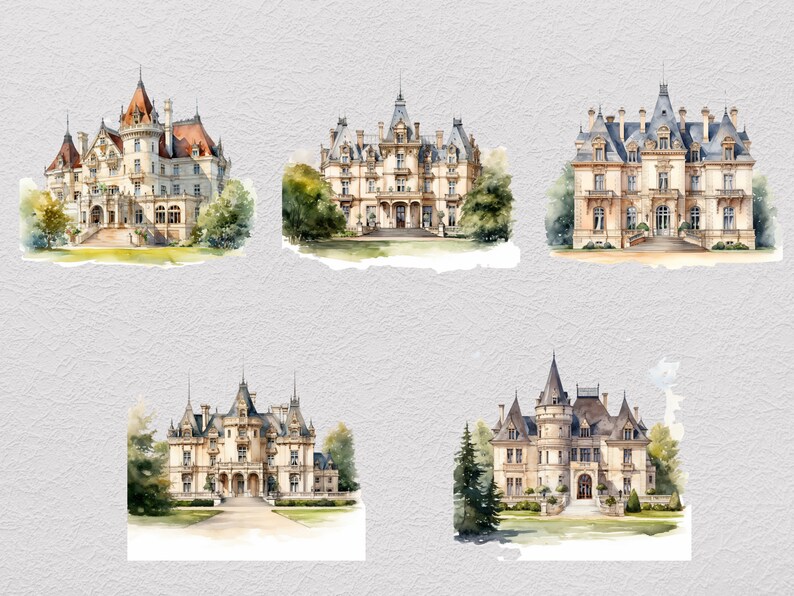 Luxury Chateau Clipart PNG Chateau PNG Architecture Clipart - Etsy