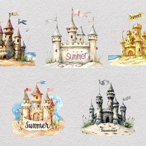 Summer Sandcastle Beach Clipart PNG Bundle Transparent Background Clip ...