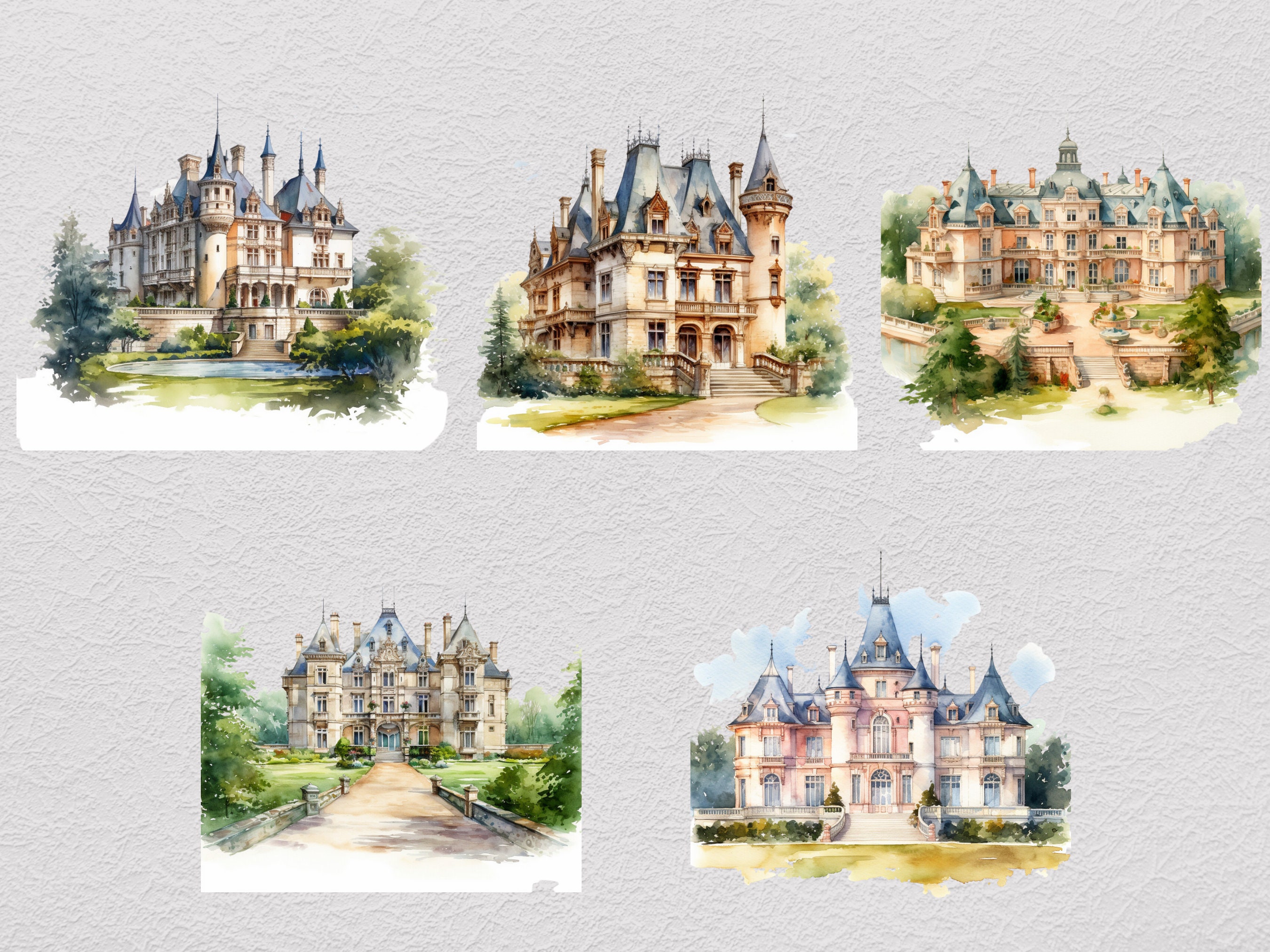 Luxury Chateau Clipart PNG Chateau PNG Architecture Clipart - Etsy