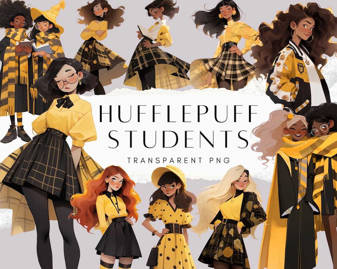 108 Hufflepuff Students Clipart, School Wizard Students Clipart PNG ...
