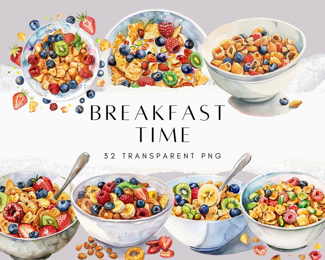 Breakfast Clipart, Cereal Clipart, Vintage Cereal Clipart, Cheerios ...