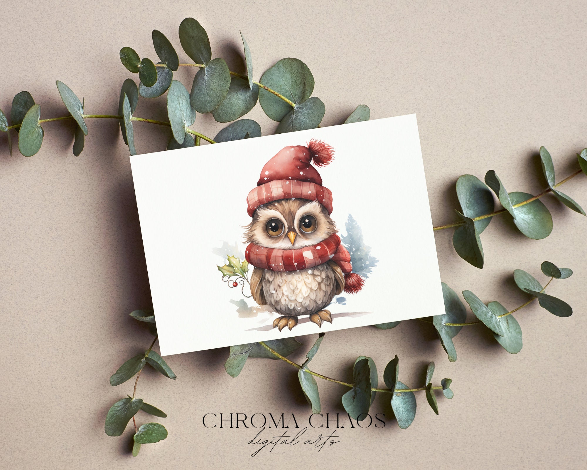 Cute Owl PNG, Owl Clipart, Winter Animals Clipart, Scarf and Beanie ...