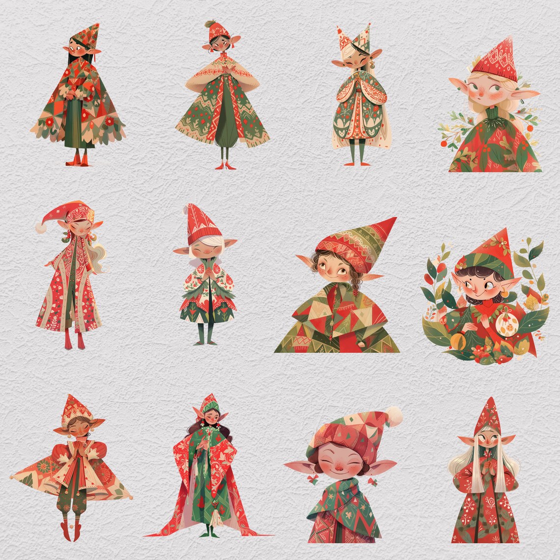 Cute Elf Clipart Bundle Gift Box Clipart Holiday Clipart - Etsy
