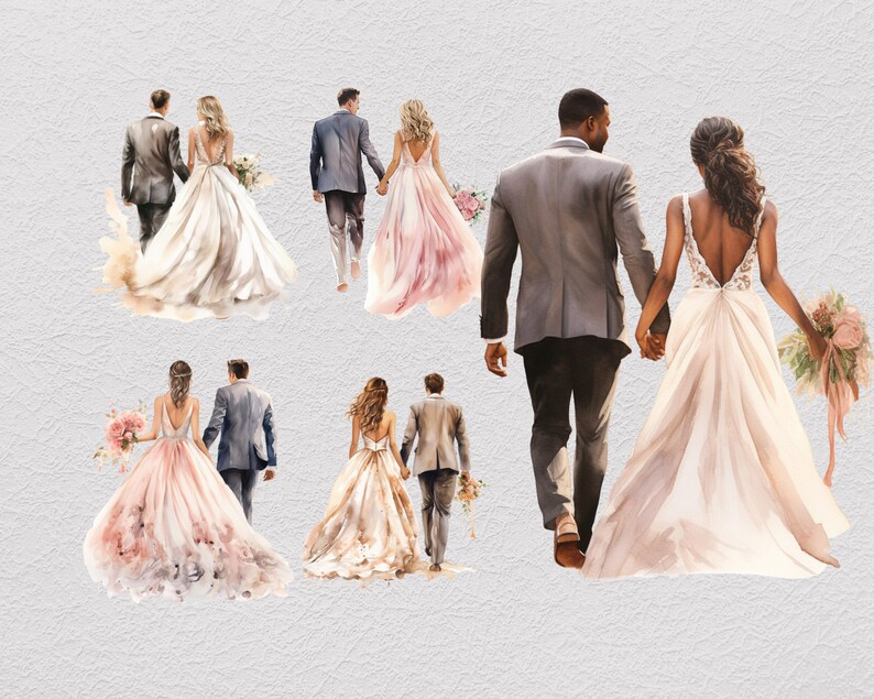 33 Bride and Groom Clipart Wedding Clipart Engagement - Etsy