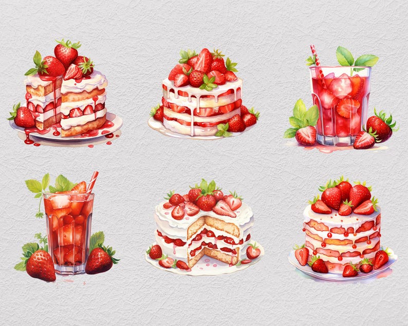 Strawberry Clipart, Fruits Clipart Bundle, All About Strawberry Clipart ...