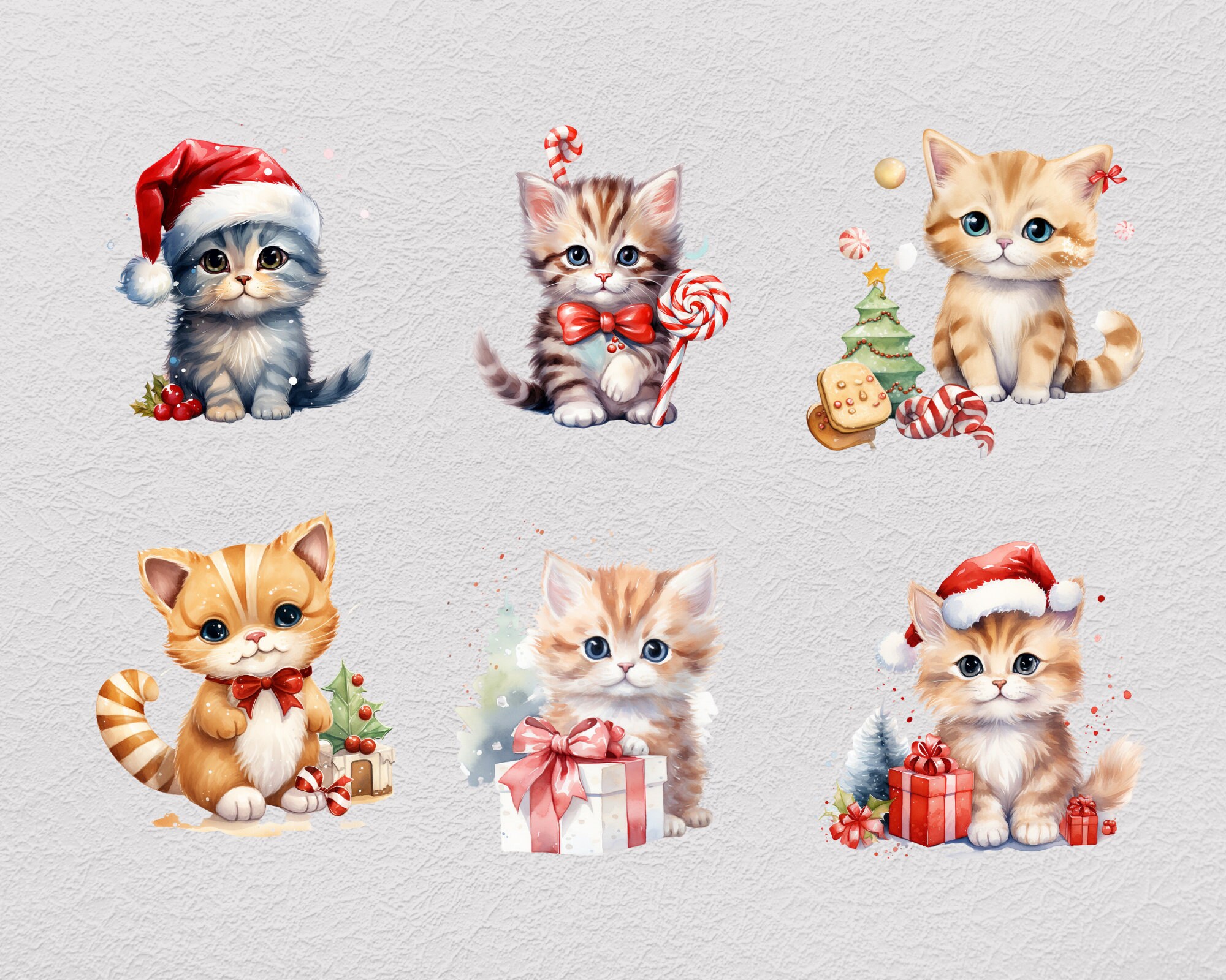 Cute Winter Kittens Clipart, Kitten Family PNG, Scarf and Beanie, Snowy ...