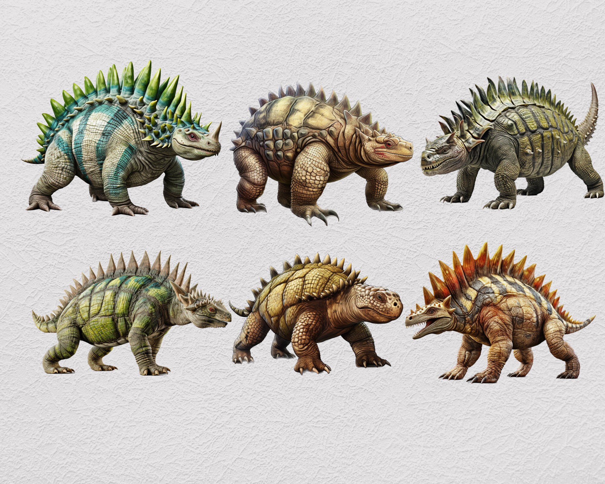 52 Dinosaurs Clipart PNG Bundle, Transparent Clip Art for Kids Activity ...