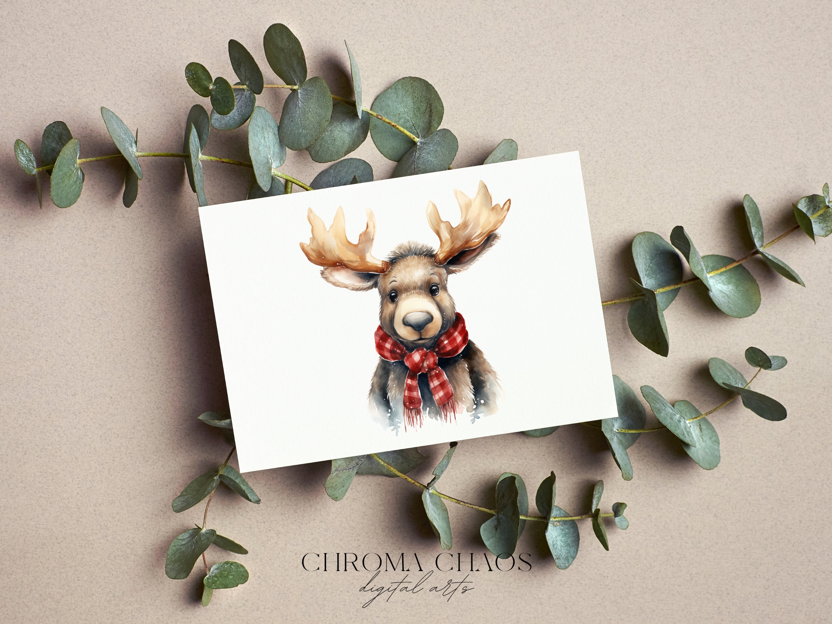 40 Cute Winter Moose Clipart Moose Family PNG Scarf and - Etsy