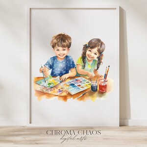 Student Art Class Clipart, School Clipart PNG Bundle, Transparent ...