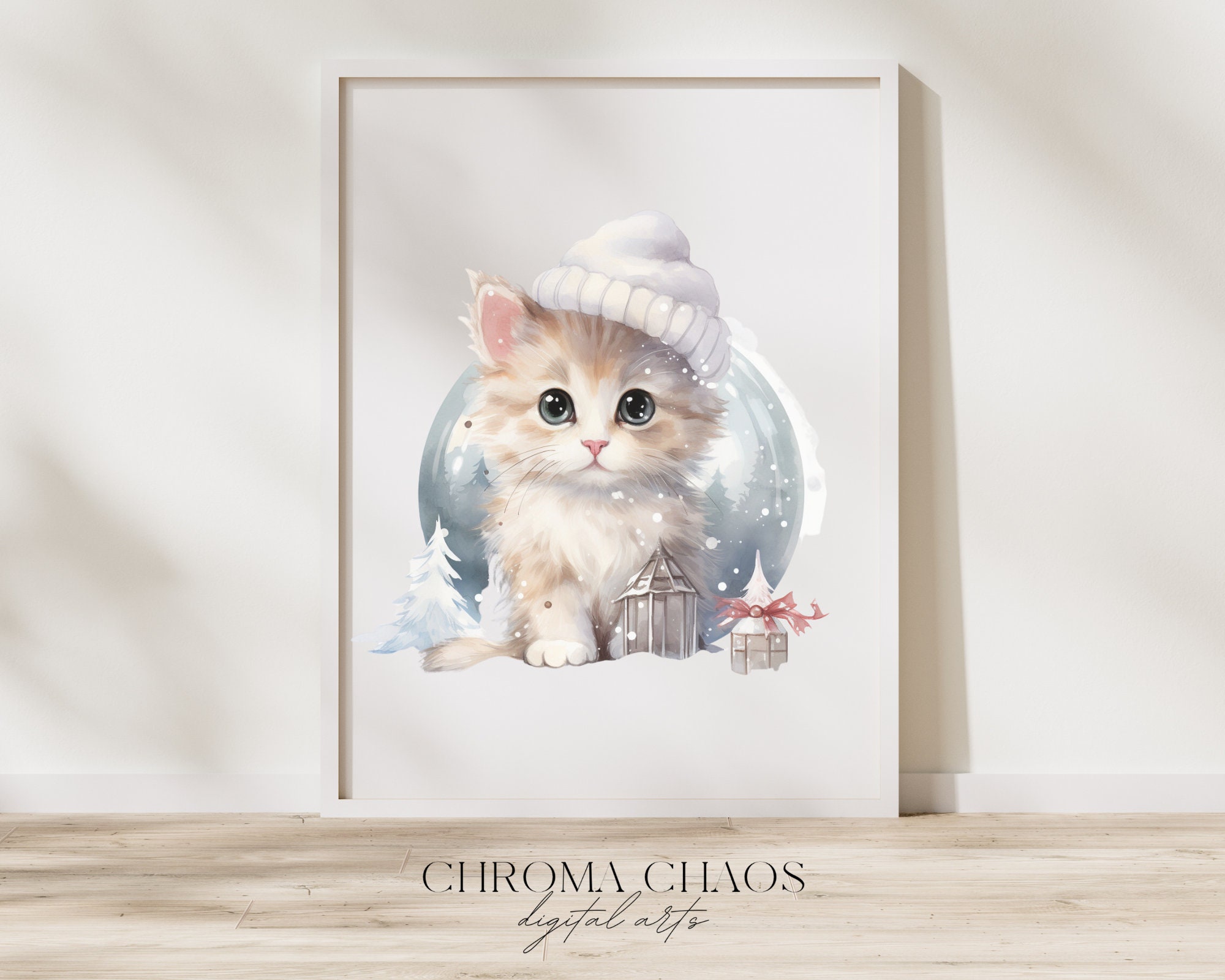 Cute Winter Kittens Clipart Kitten Family PNG Scarf and - Etsy