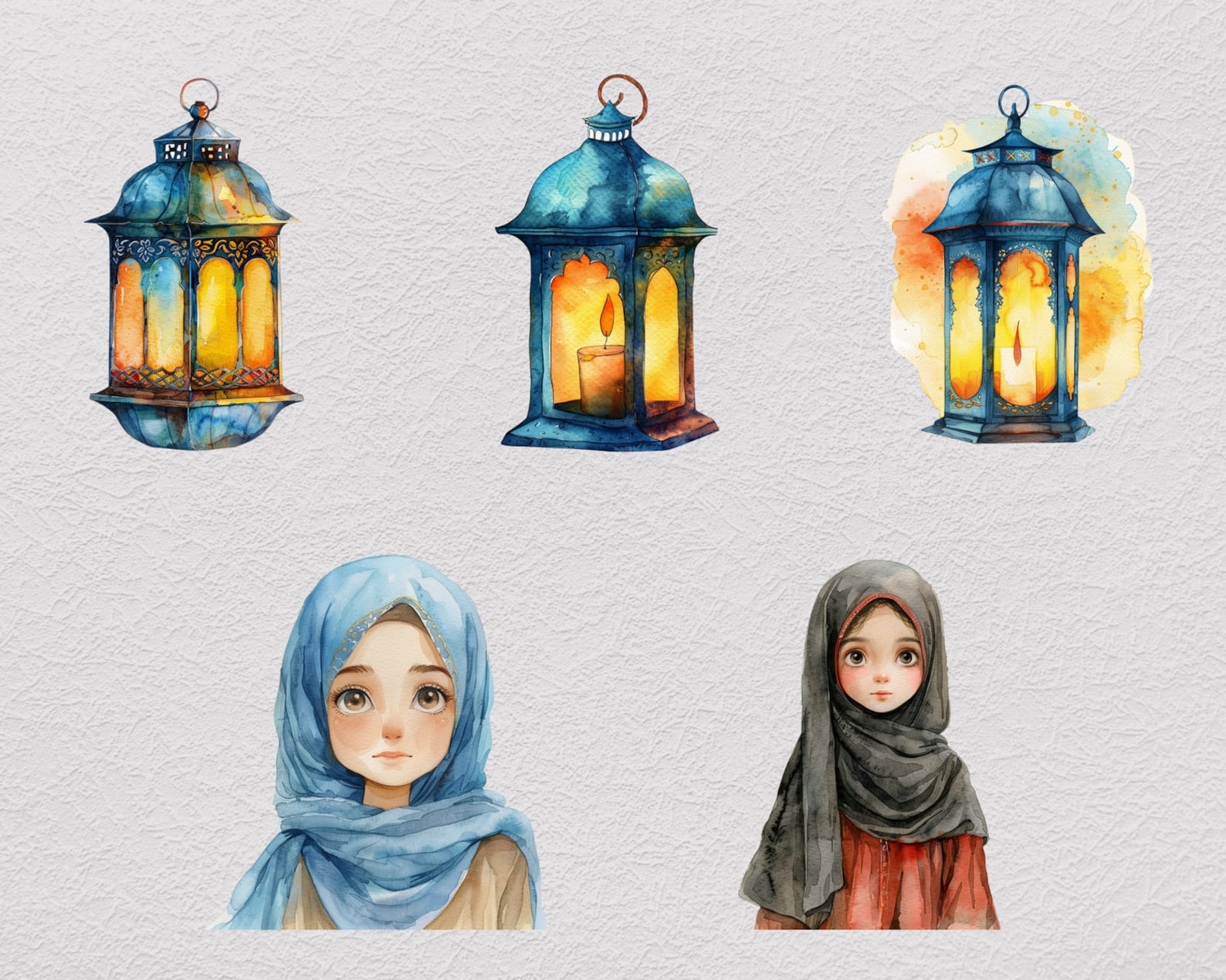 Ramadan Clipart, Watercolour Ramadan Clipart Bundle, Islamic Clipart ...