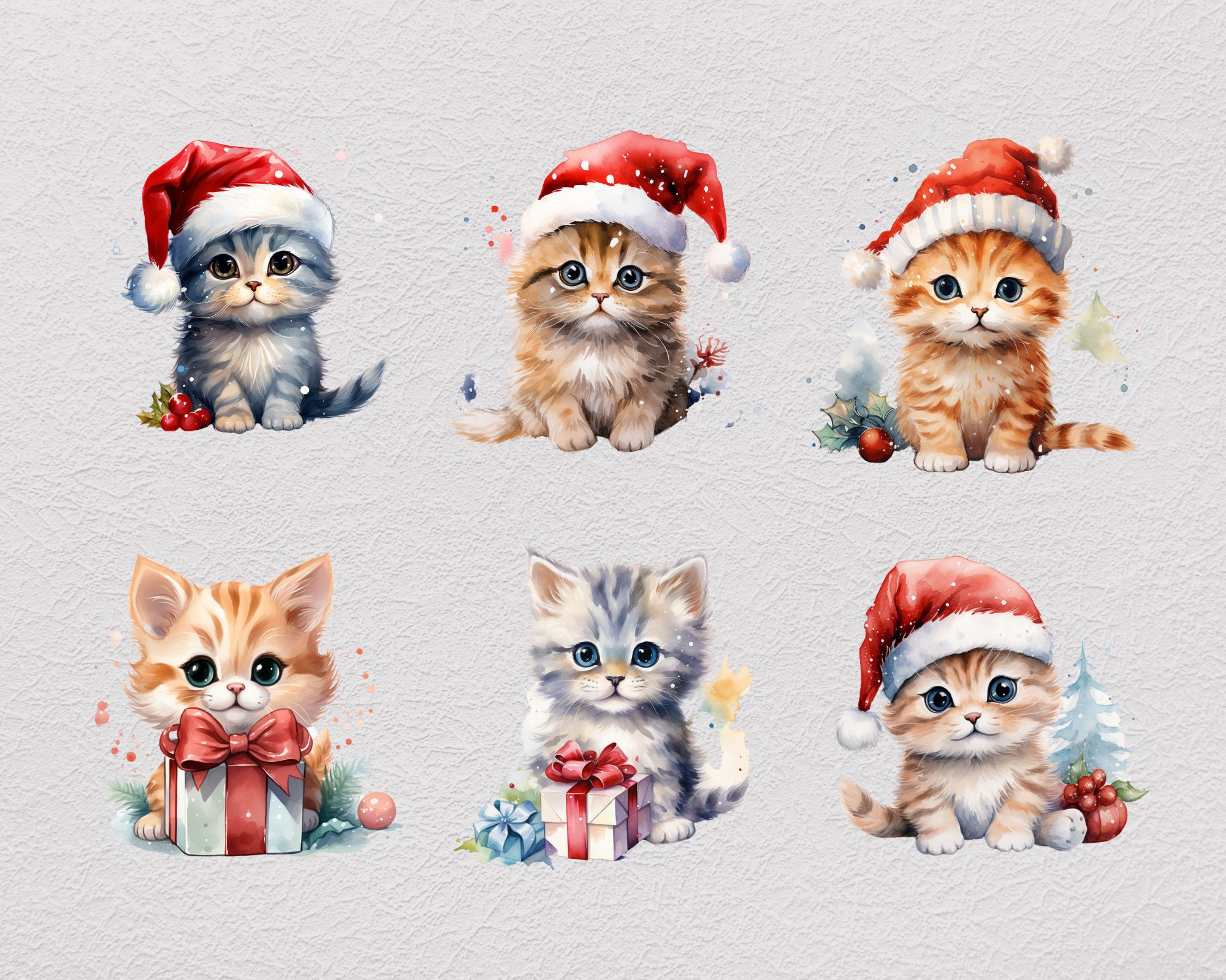 Cute Winter Kittens Clipart, Kitten Family PNG, Scarf and Beanie, Snowy ...