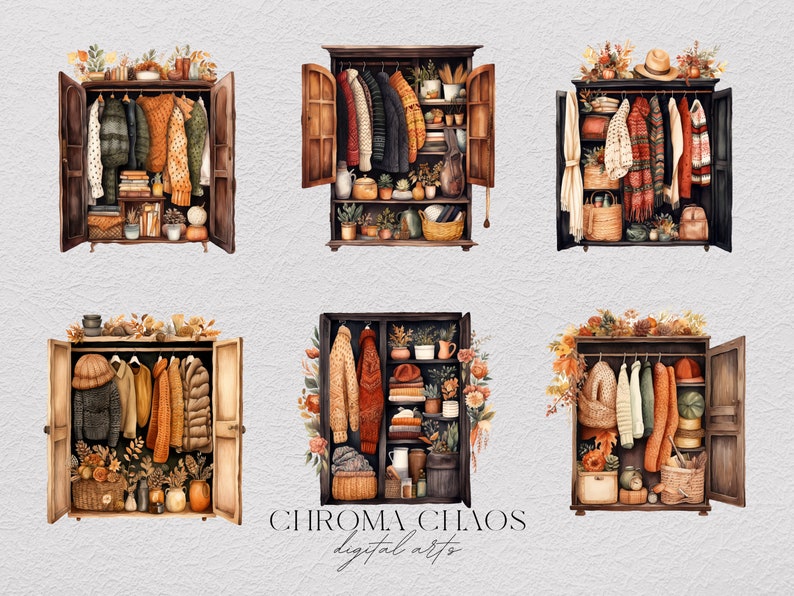 40 Watercolour Autumn Wardrobe Clipart Bundle Autumn Clothes - Etsy