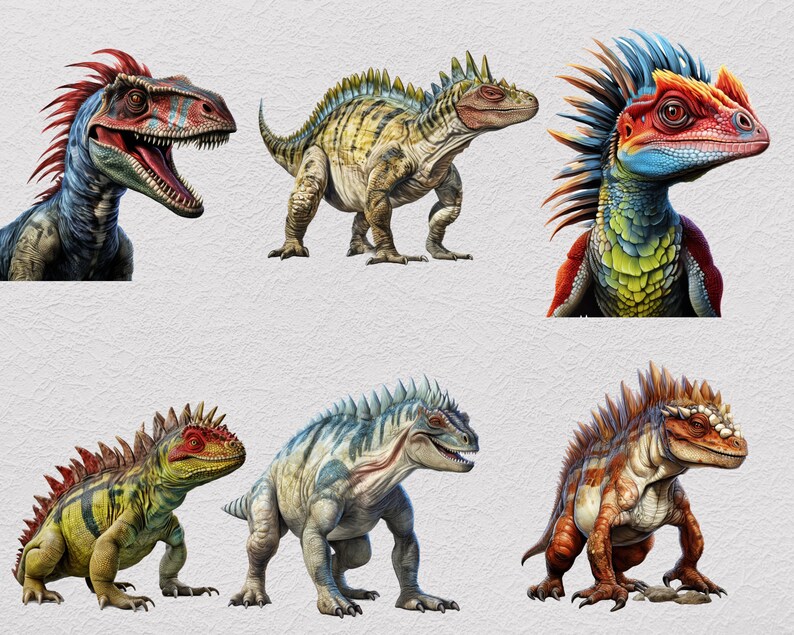 52 Dinosaurs Clipart PNG Bundle, Transparent Clip Art for Kids Activity ...