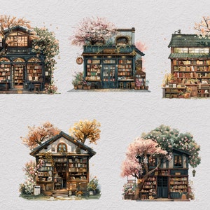 Spring Bookstore Clipart, Bookstore PNG, Architecture Clipart, Vintage ...