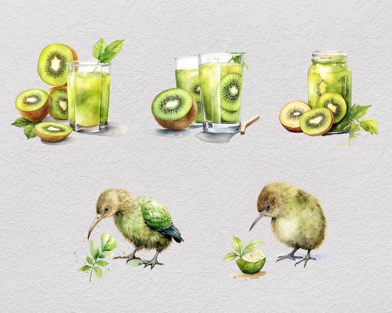 Kiwi Clipart, Fruits Clipart Bundle, All About Kiwi Clipart, Kiwi ...