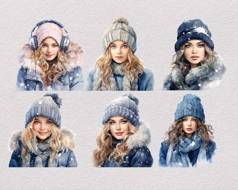 101 Watercolour Winter Outfit Clipart Bundle, Ski, Snow Boots, Jackets ...