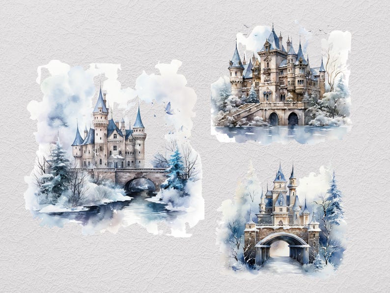Winter Castles Clipart PNG, Castle PNG, Winter Clip Art, Scrapbook ...