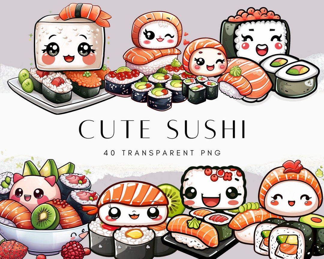 Cute Sushi Clipart PNG, Food Decoration PNG, Japanese Sushi Clip Art ...
