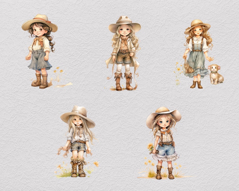 Cute Little Cowboy Clipart PNG Sublimation Bundle, Horse Clipart ...