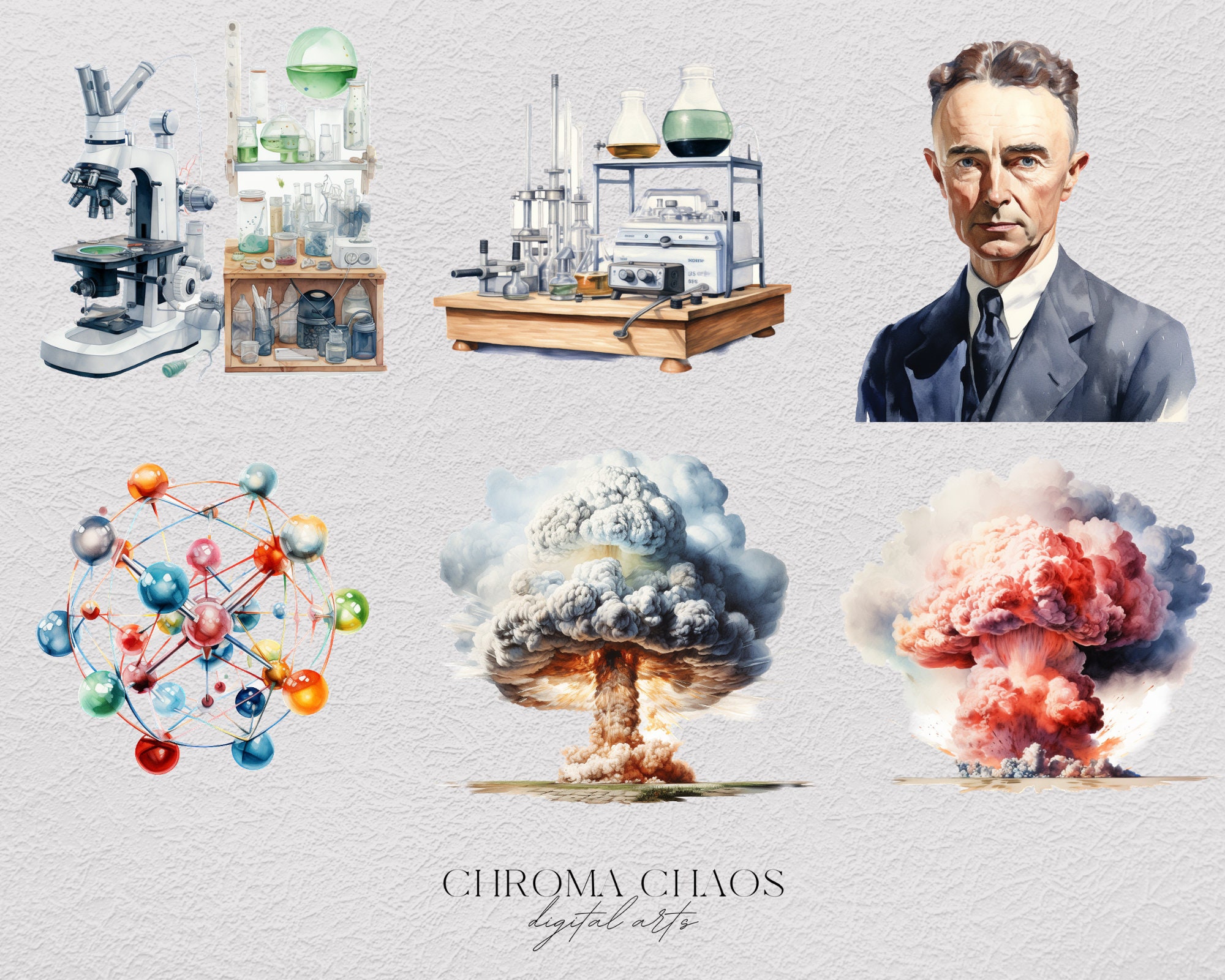 33 Watercolor OPPENHEIMER Clipart, Physicist Clip Art PNG, Atomic Bomb ...