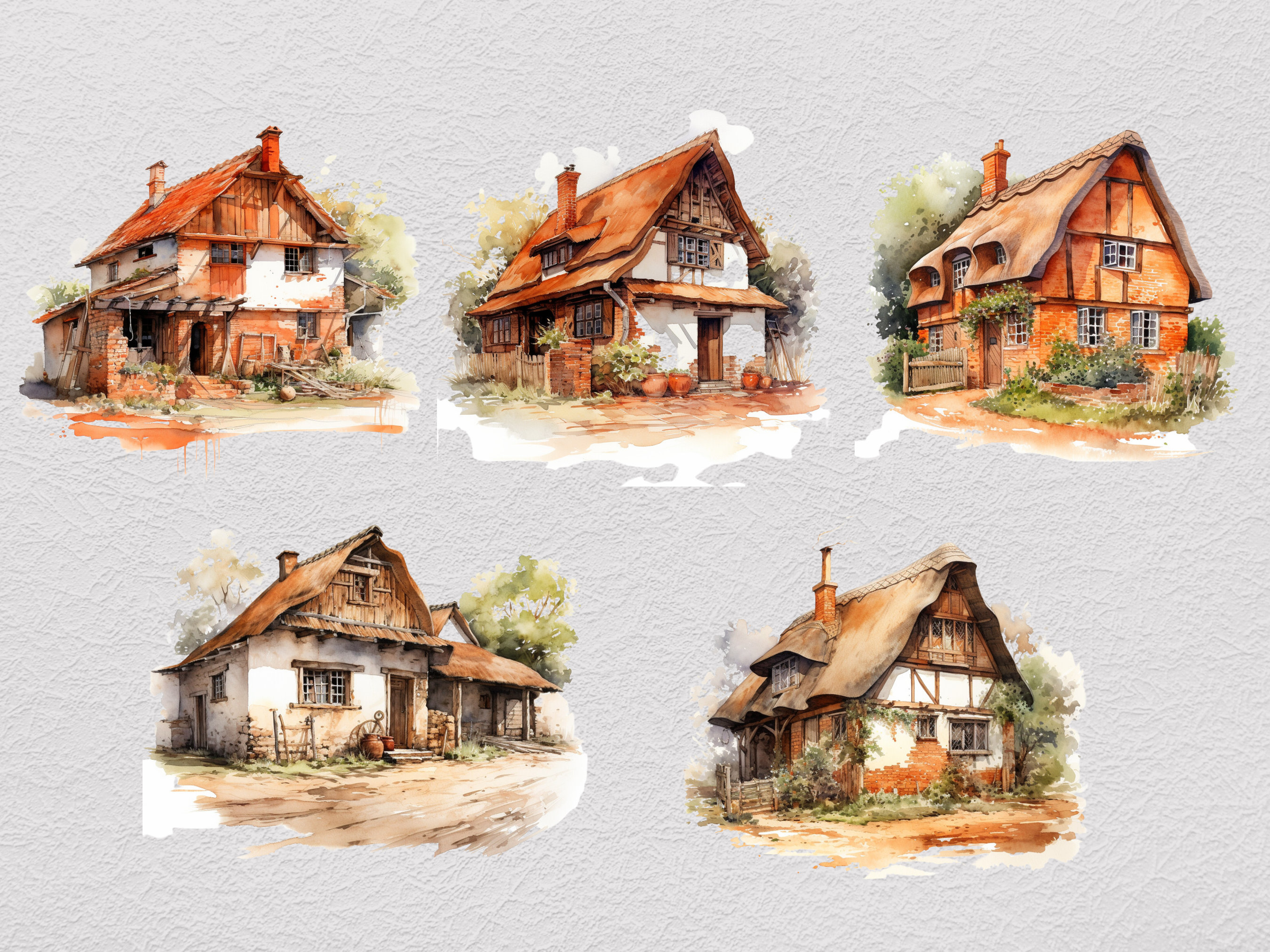Rustic Farmhouse Clipart PNG Cottage PNG Farmhouse Clip Art - Etsy