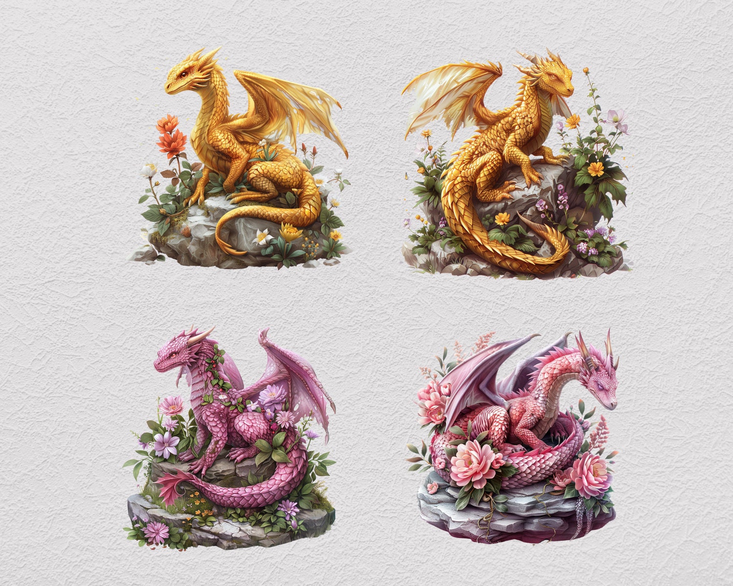 28 Dragons Clipart PNG Bundle, Transparent Clip Art for Kids Activity ...