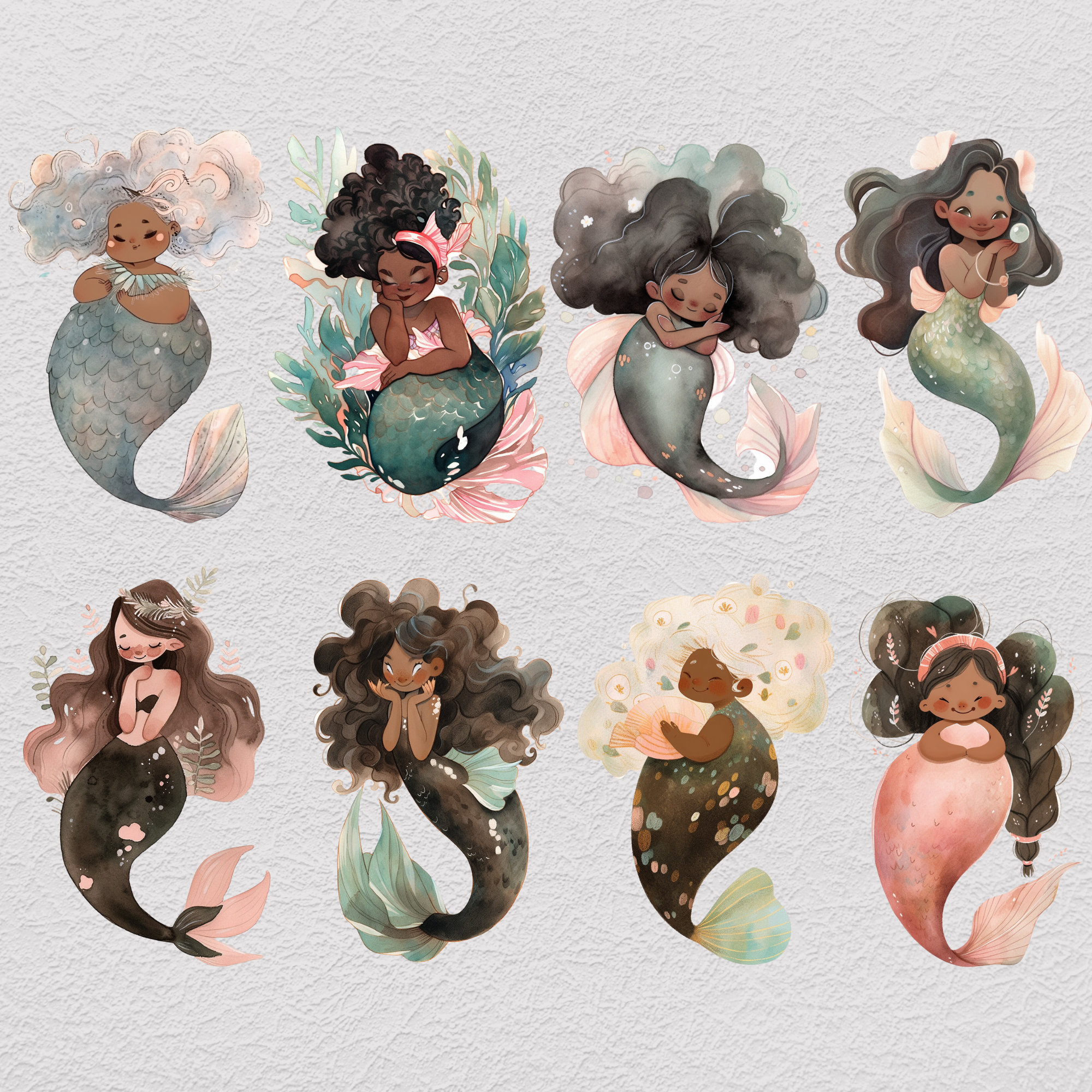 Cute Chubby Mermaid Clipart PNG Mermaid PNG Mermaid Clipart - Etsy
