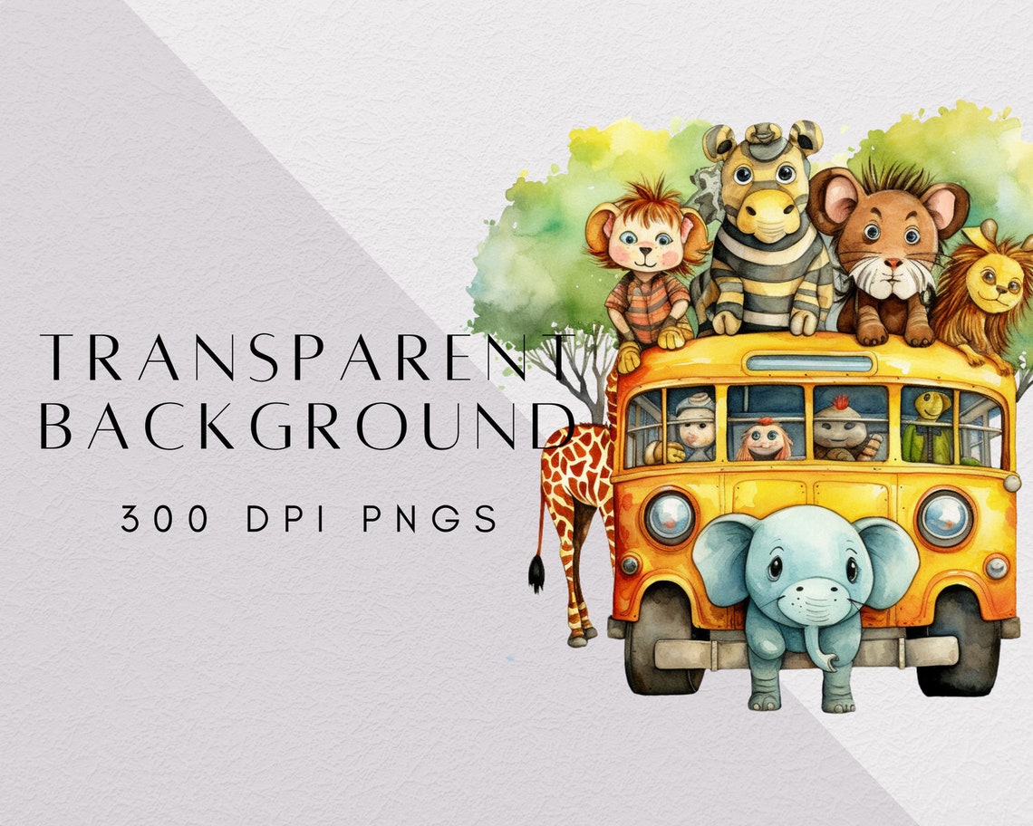 Back to School Clipart PNG Bundle, Transparent Clip Art for Kids ...