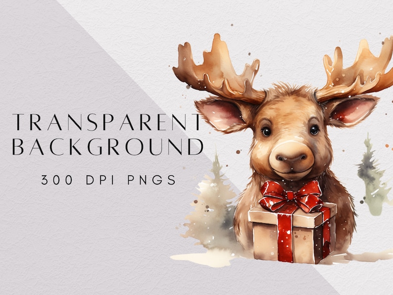 40 Cute Winter Moose Clipart, Moose Family PNG, Scarf and Beanie, Snowy ...