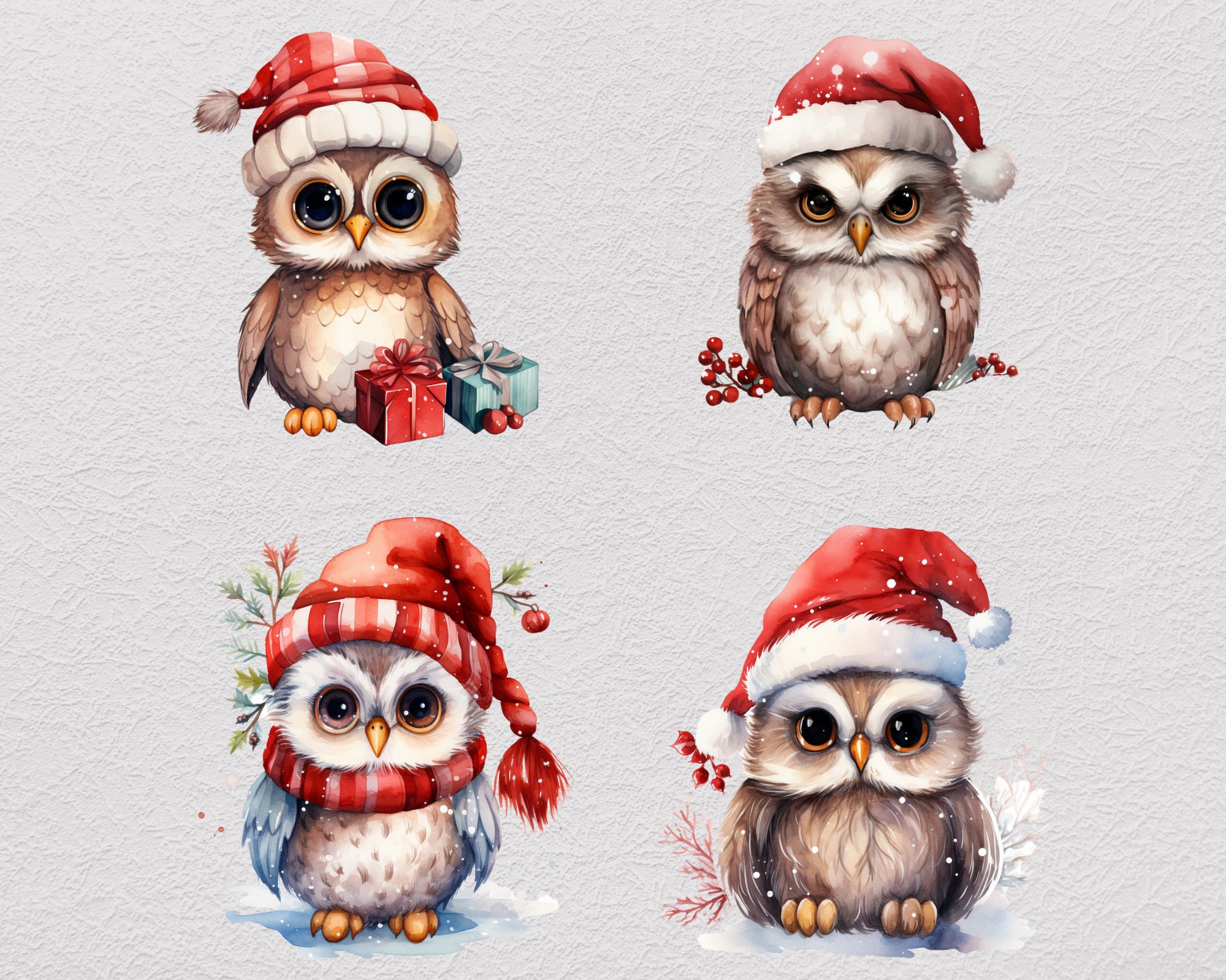 Cute Owl PNG, Owl Clipart, Winter Animals Clipart, Scarf and Beanie ...