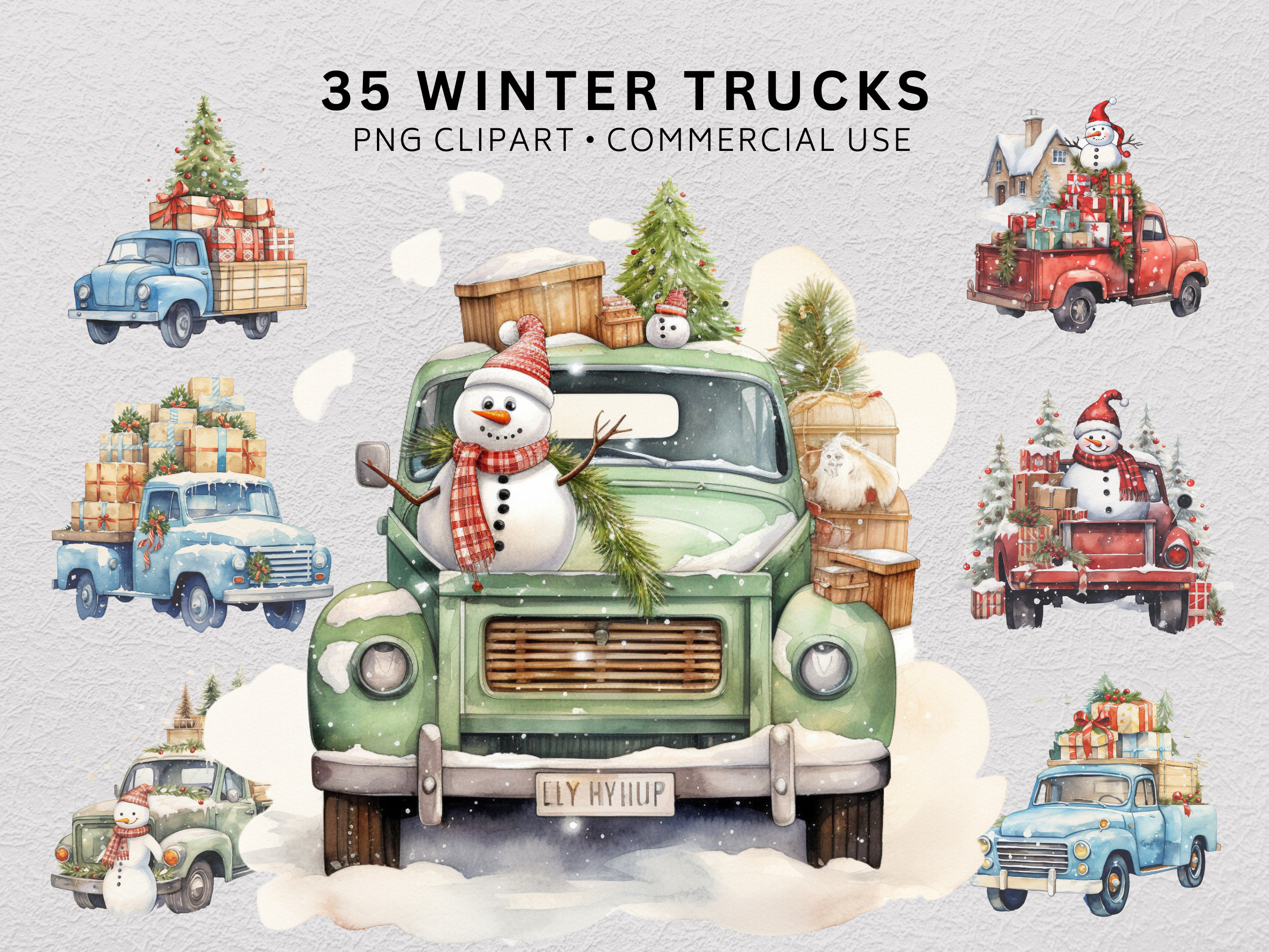 35 Winter Trucks Clipart PNG Sublimation Bundle Truck PNG - Etsy
