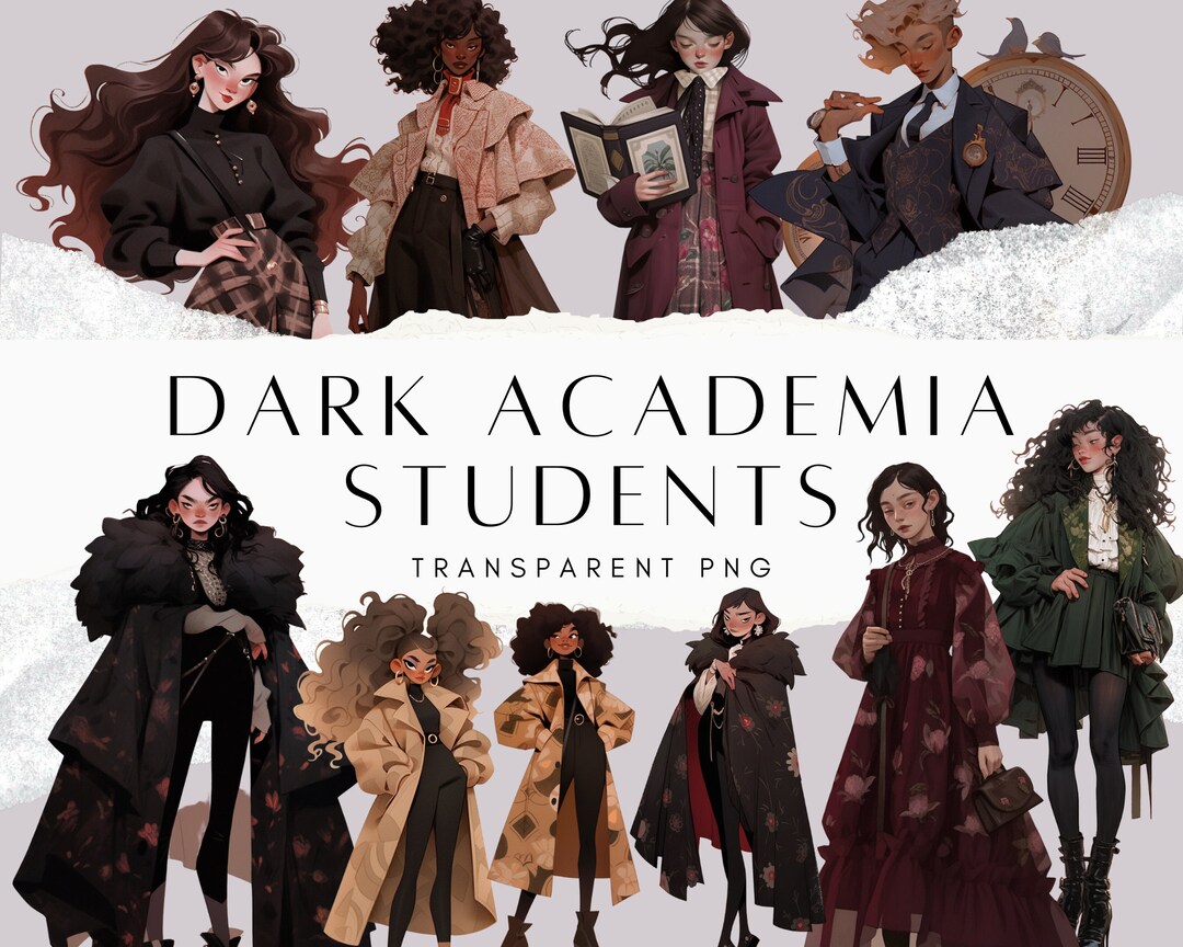 68 Dark Academia Students Clipart, School Wizard Students Clipart PNG ...
