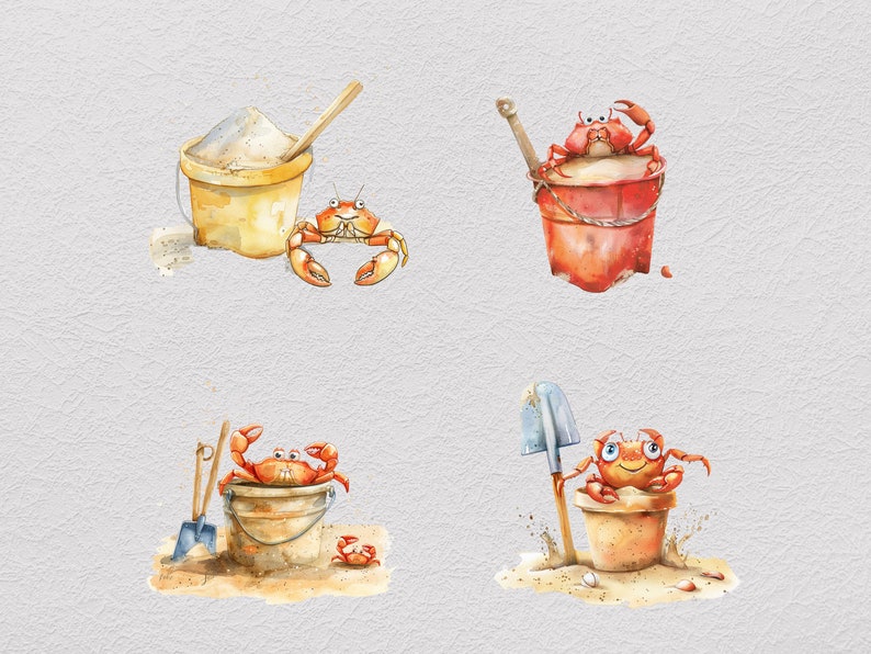 Sand Basket Summer Clipart PNG Bundle Transparent Background Clip Art ...