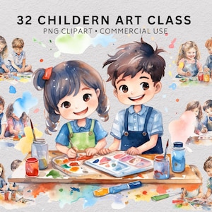 Student Art Class Clipart, School Clipart PNG Bundle, Transparent ...