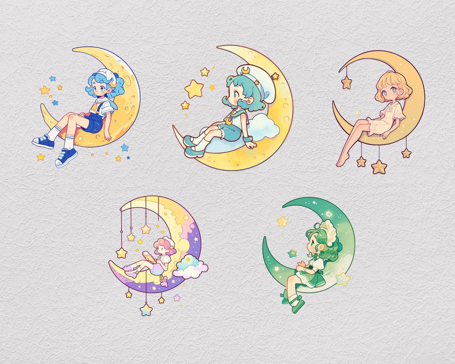 Moonlit Chibi Witch Clipart PNG, Decoration Clip Art, Scrapbook Junk ...