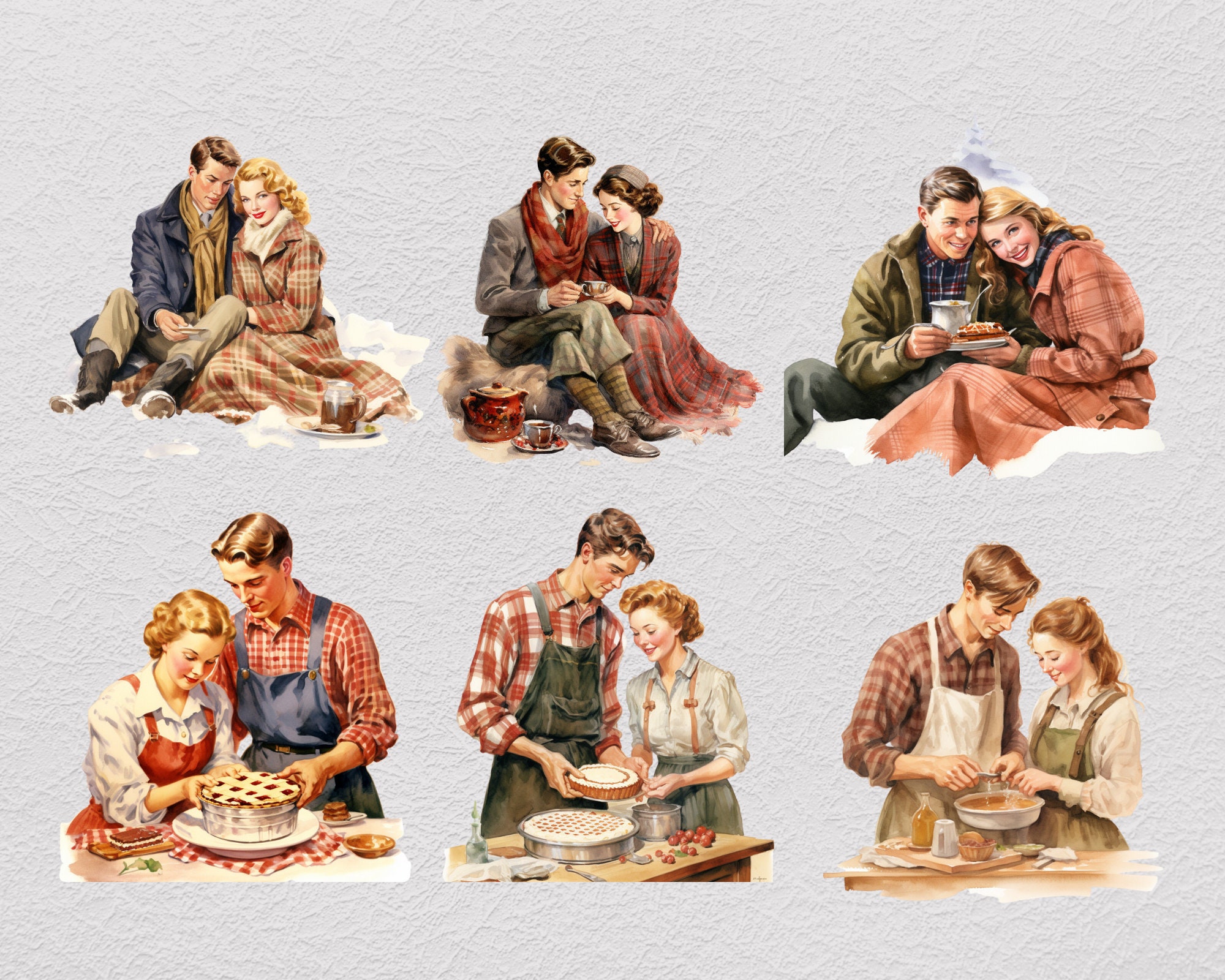 113 Vintage Style Couple Clipart Wedding Clipart Engagement - Etsy